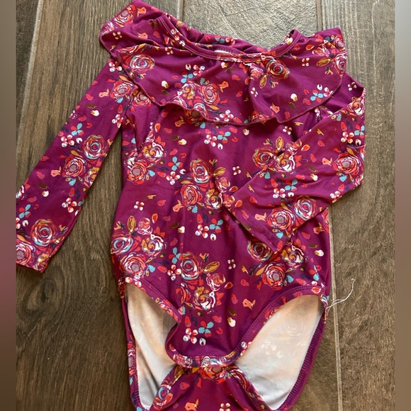 Bailey's Blossoms | One Pieces | Purple Floral Onesie With Ruffle Neck ...